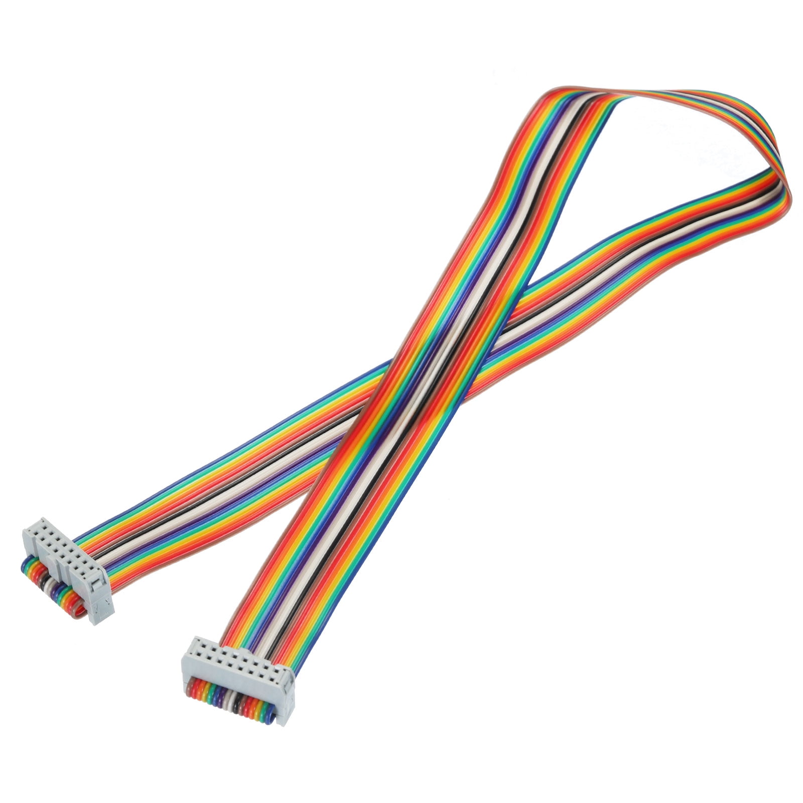 1 Pcs 16 Pin Flat Rainbow Ribbon Cable FC/FC Female Connector 1.64FT 2 ...