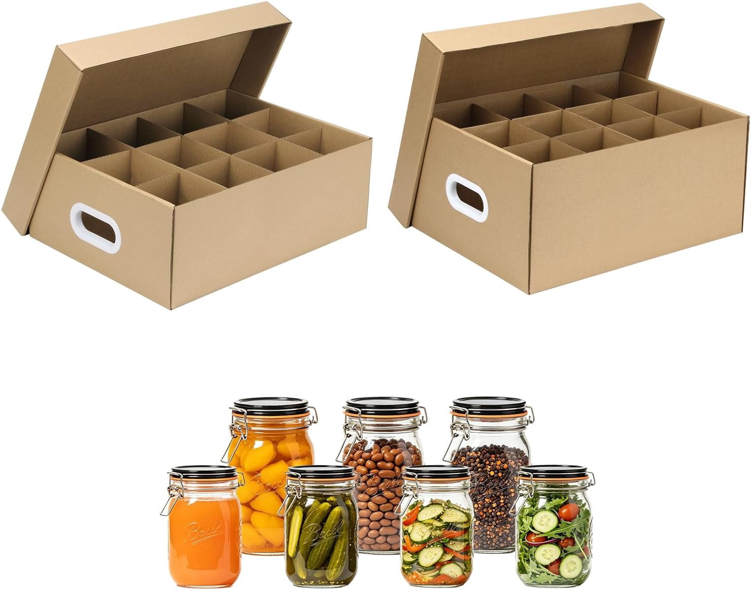 1 Pcs 16 oz and 32 oz Cardboard Canning Jar Storage Boxes Set - Walmart.com