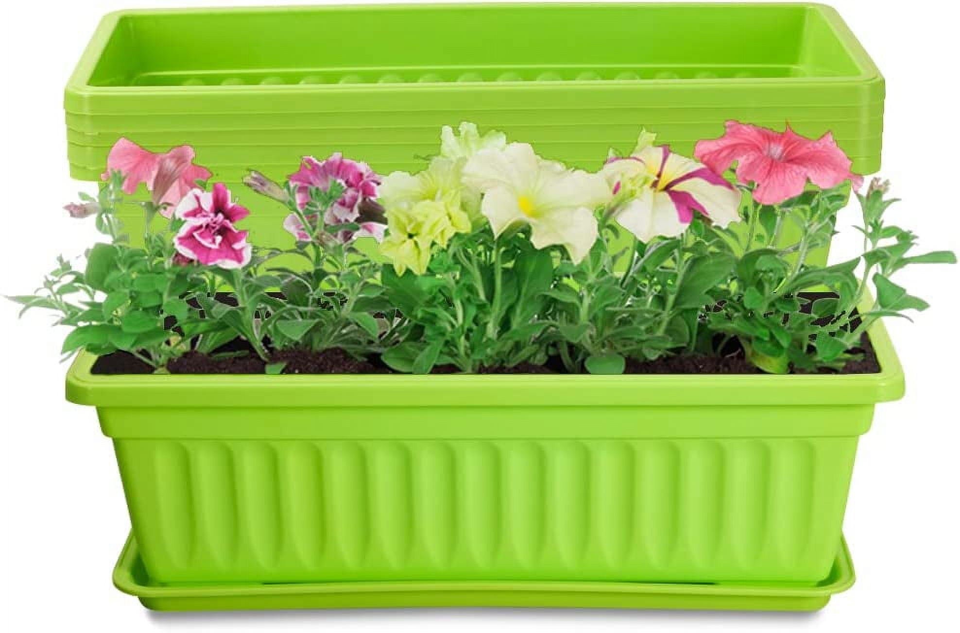 1 Pcs 17 Inch Rectangular Flowerpots Box Plastic Window Planter Box ...
