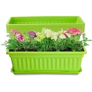 17 inch Rectangular Plastic Thicken Planters with Trays - Window ...