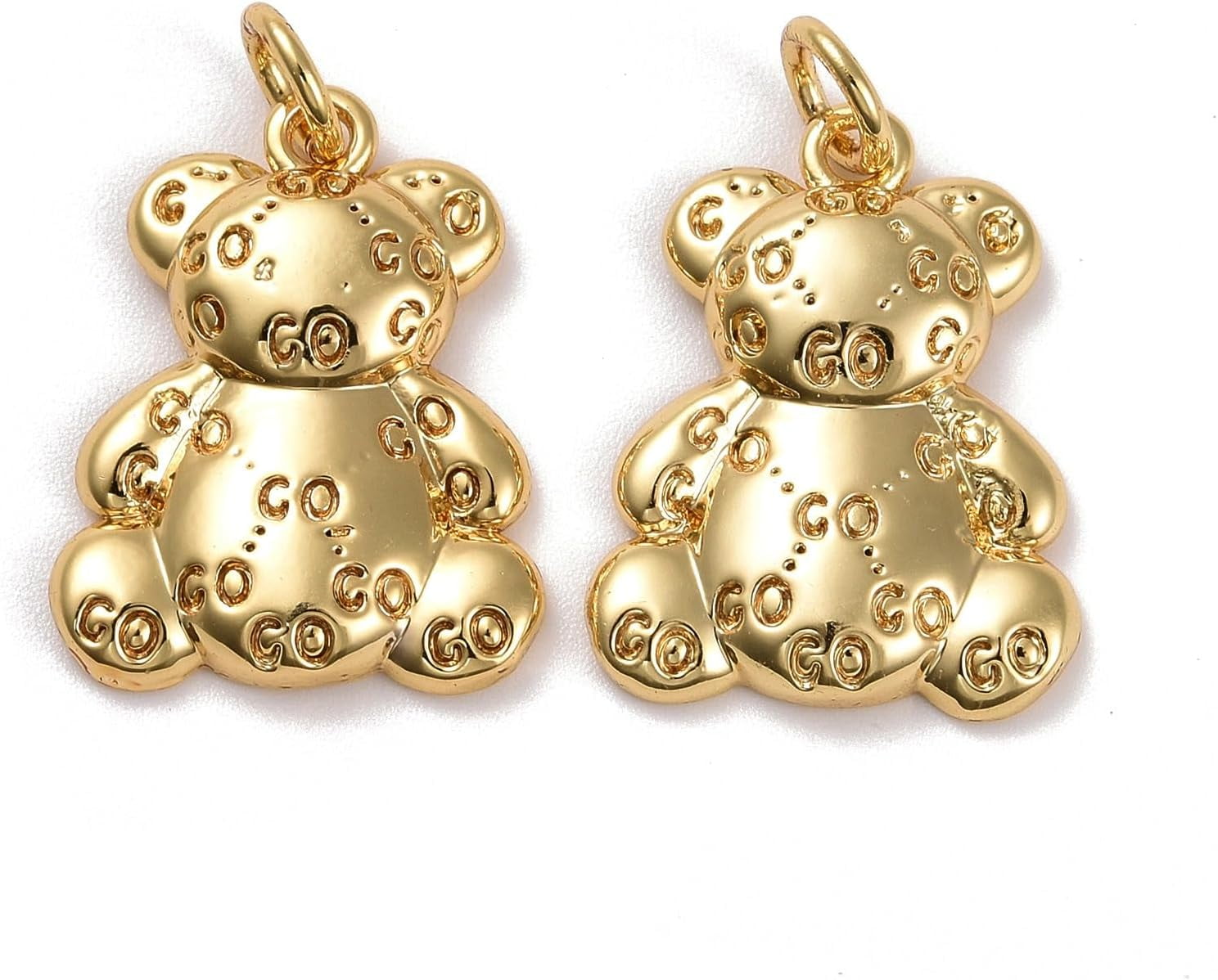 1 Pcs 18K Gold Plated Brass Bear Pendants Bear Pendant Accessory Metal ...