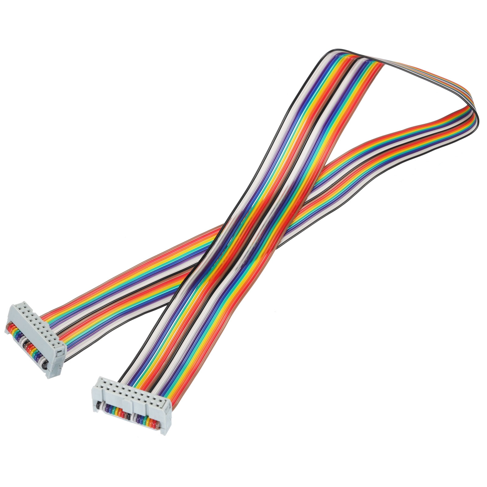 1 Pcs 20 Pin Flat Rainbow Ribbon Cable FC/FC Female Connector 1.64FT 2 ...