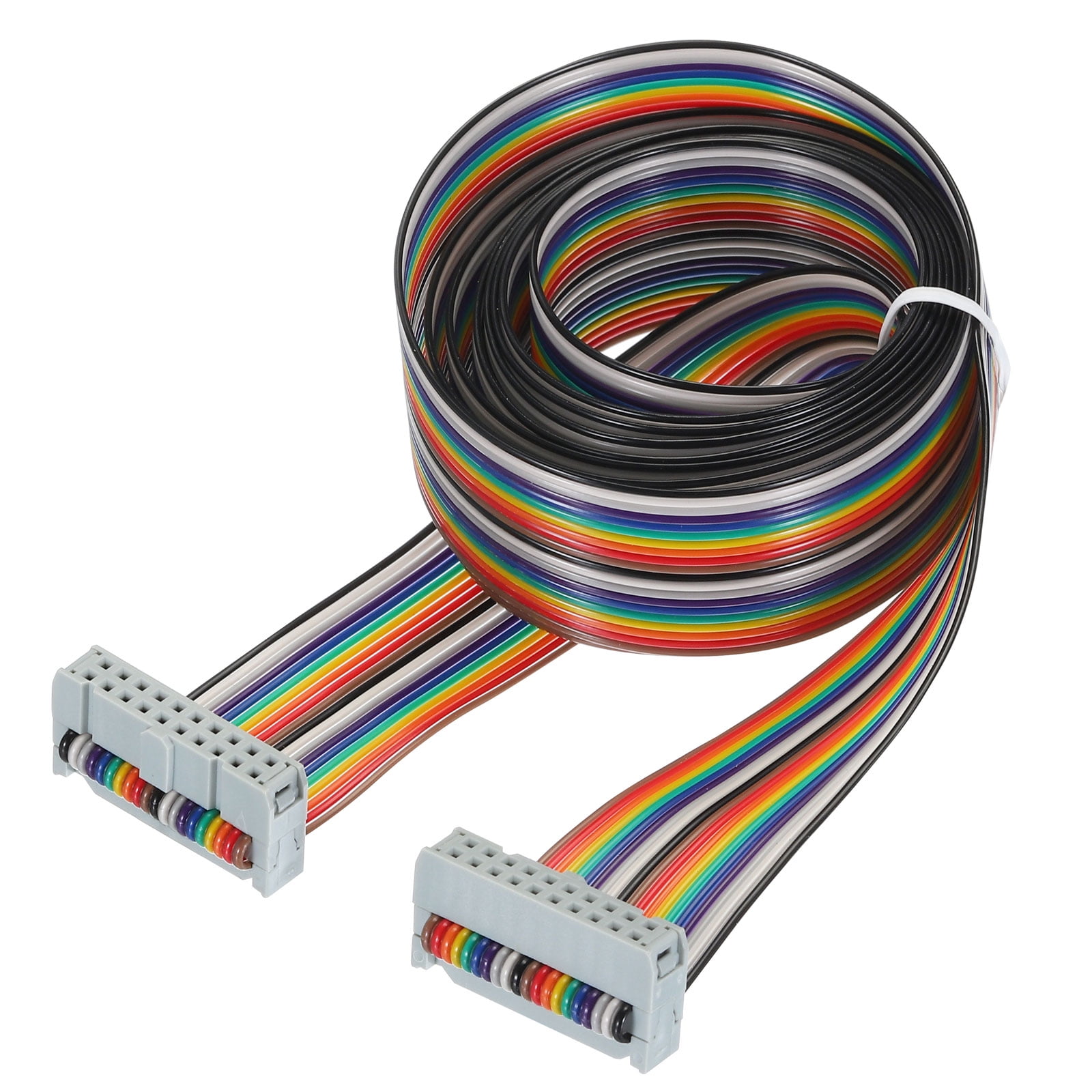 1 Pcs 20 Pin Flat Rainbow Ribbon Cable FC/FC Female Connector 4.9FT 2 ...