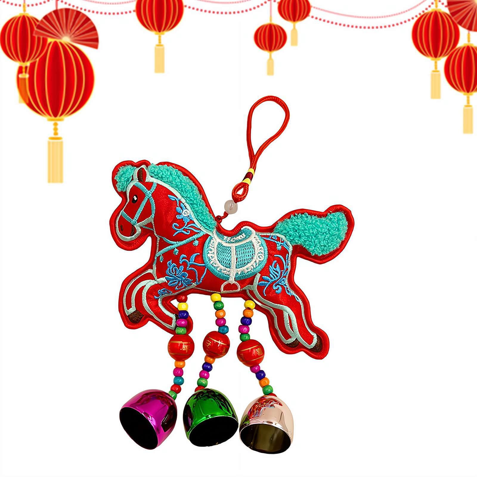 1 Pcs 2026 Chinese New Year Horse Ornament with Bells, Embroidered ...