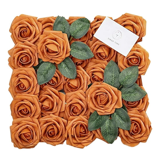 1 Pcs 25 Artificial Roses Flowers, Real Looking Blush Foam Fake Roses ...