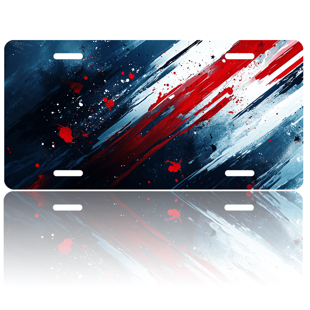 1 Pcs 2D Flat License Plate Covers & Frames, Abstract American For ...