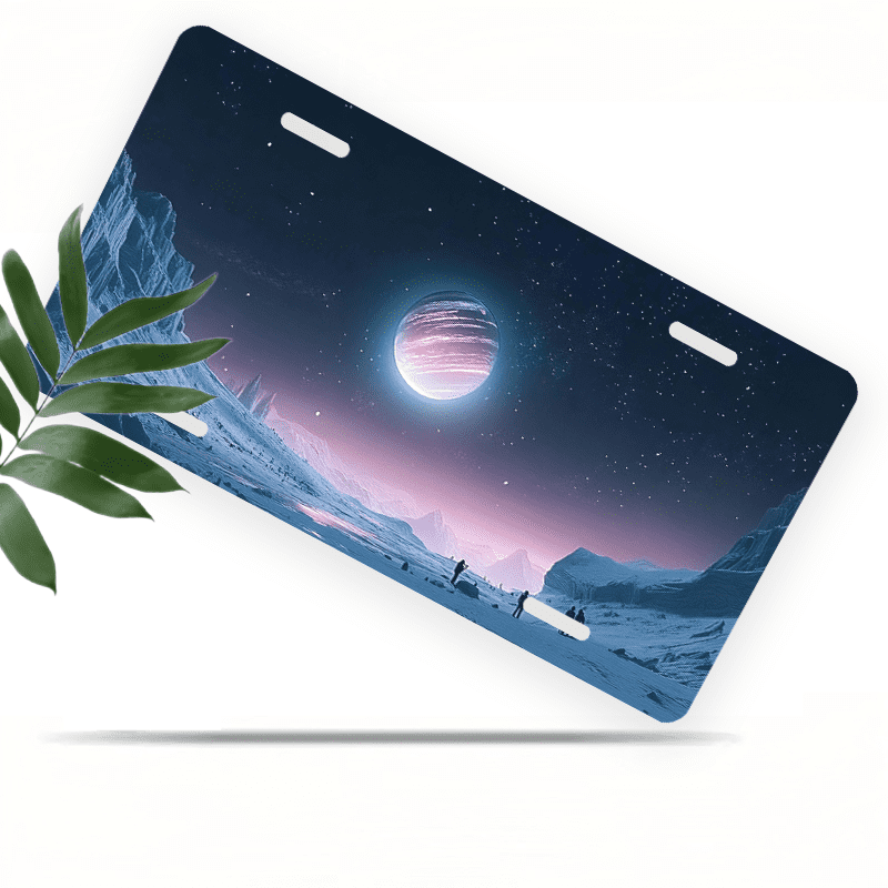 1 Pcs 2D Flat License Plate Covers & Frames, Alien Planet For ...