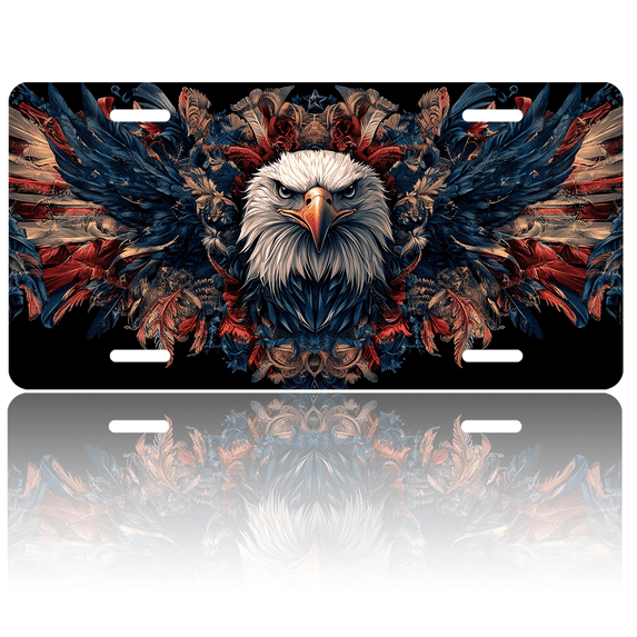 1 Pcs 2D Flat License Plate Covers & Frames, American Eagle For ...