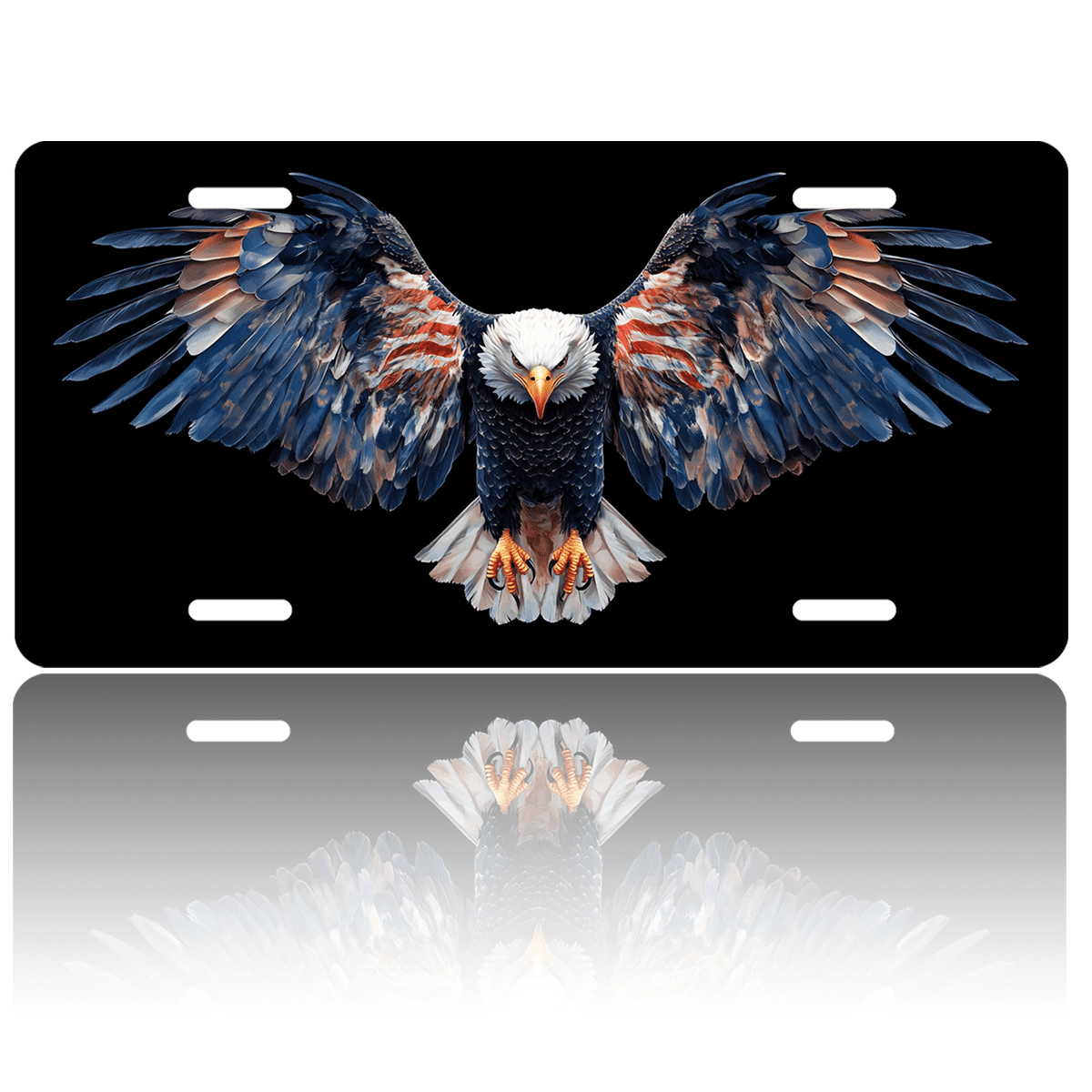 1 Pcs 2D Flat License Plate Covers & Frames, American Eagle For ...