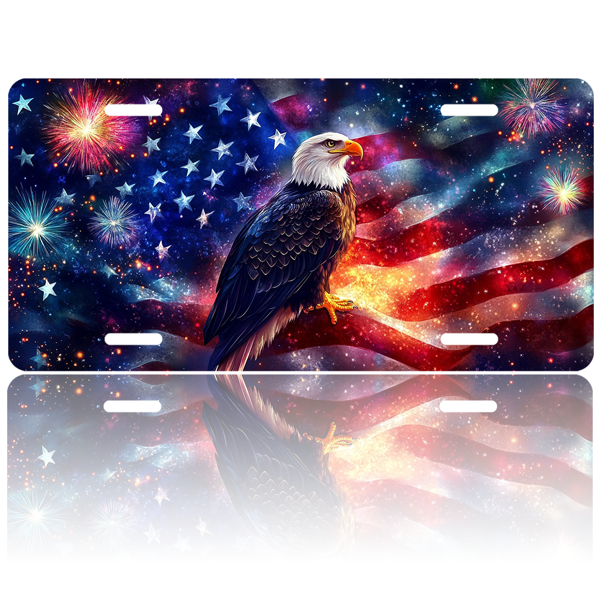 1 Pcs 2D Flat License Plate Covers & Frames, American Eagle with ...
