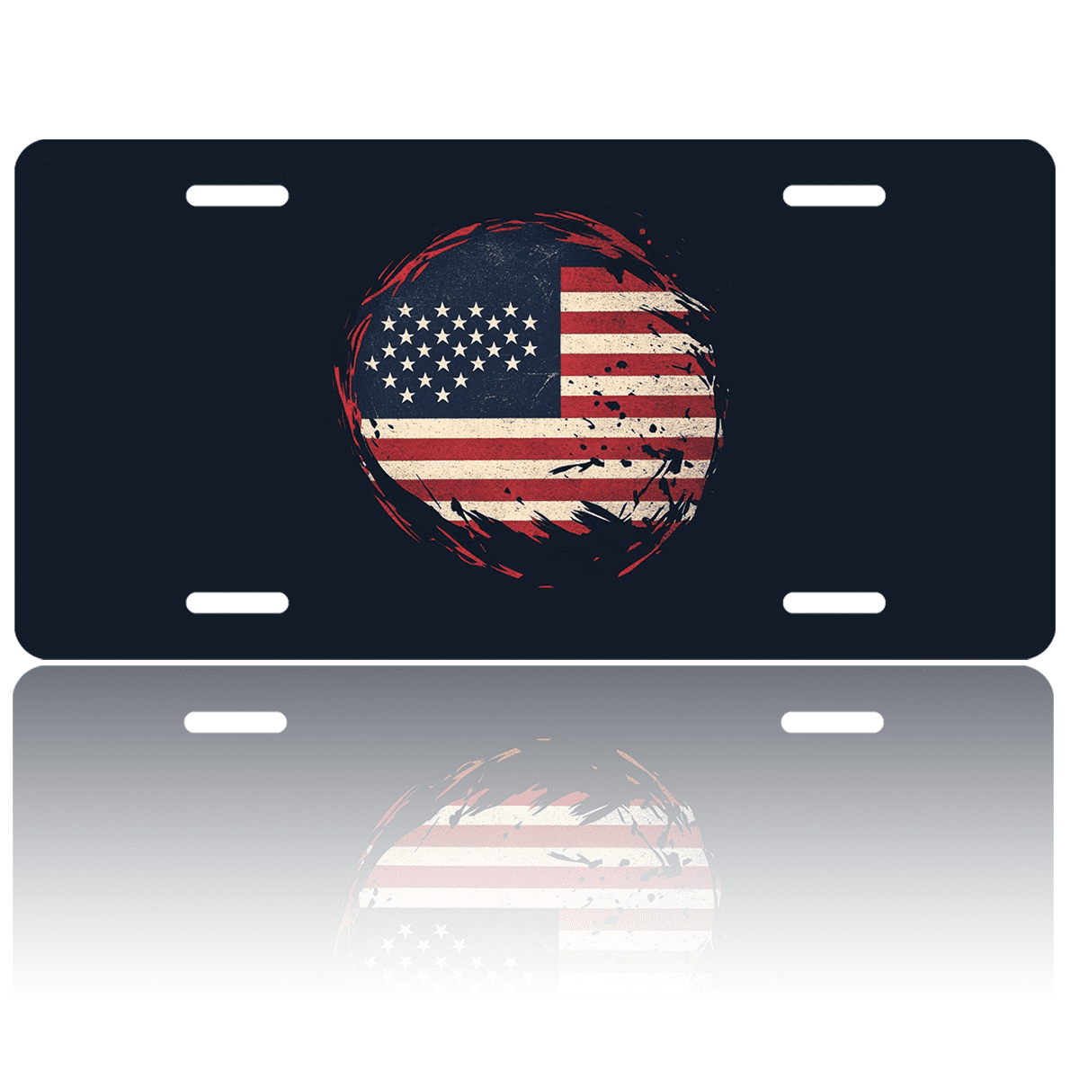 1 Pcs 2D Flat License Plate Covers & Frames, American Flag in For ...