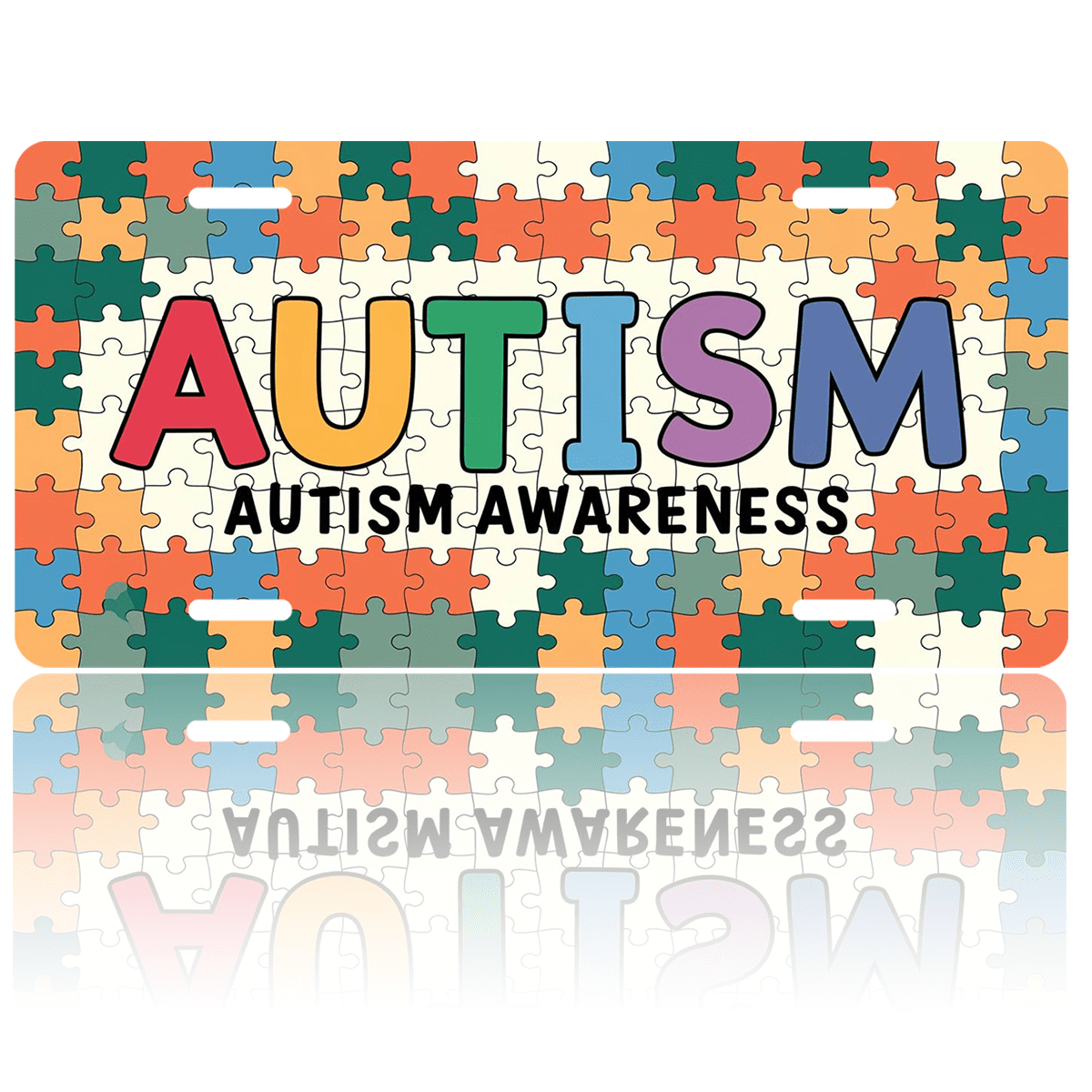1 Pcs 2D Flat License Plate Covers & Frames, Autism Awareness For ...