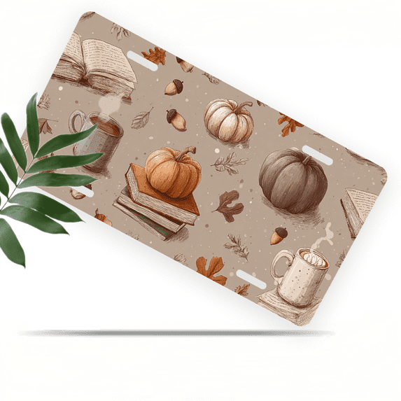1 Pcs 2D Flat License Plate Covers & Frames, Autumn Elements For ...