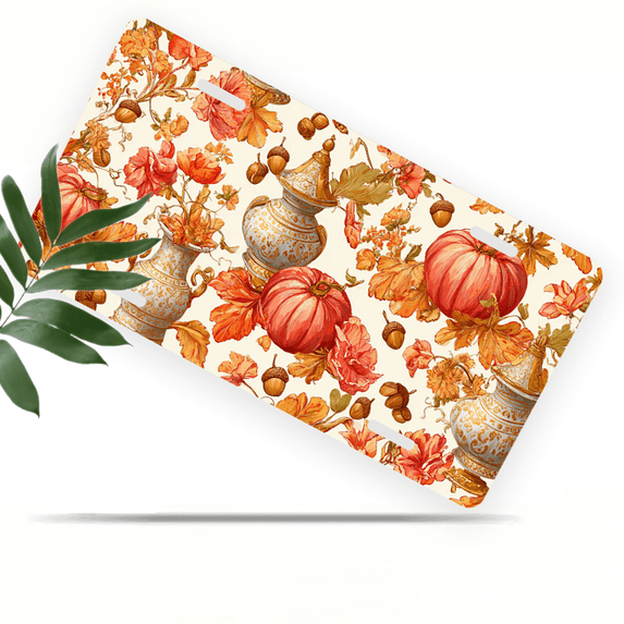 1 Pcs 2D Flat License Plate Covers & Frames, Autumn Pattern For ...