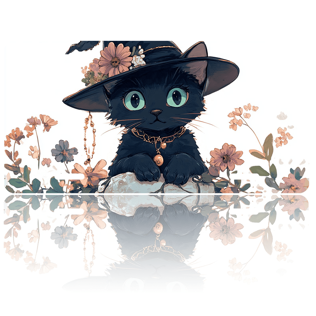 1 Pcs 2D Flat License Plate Covers & Frames, Black Cat as a Witch For ...