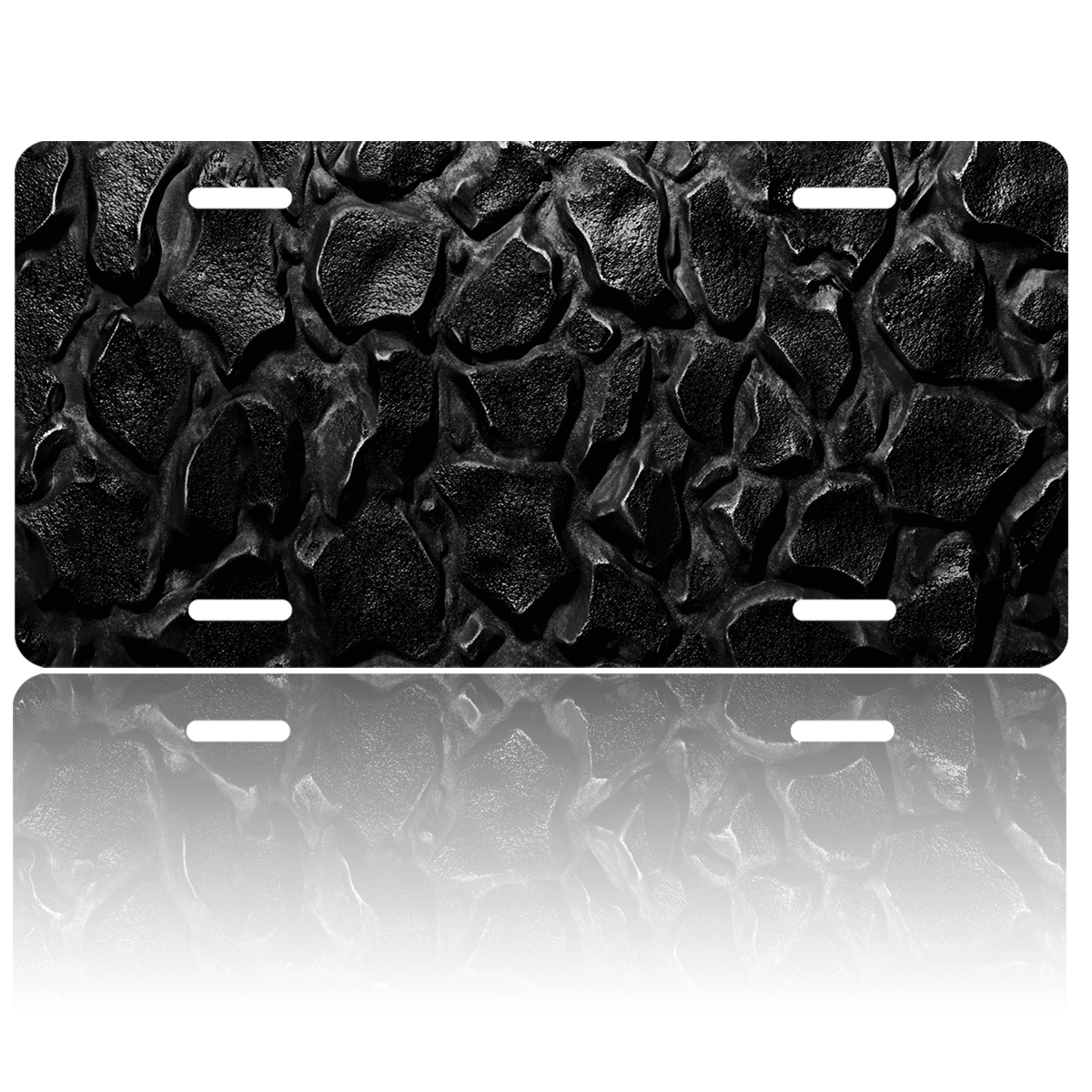 1 Pcs 2D Flat License Plate Covers & Frames, Black textured For ...
