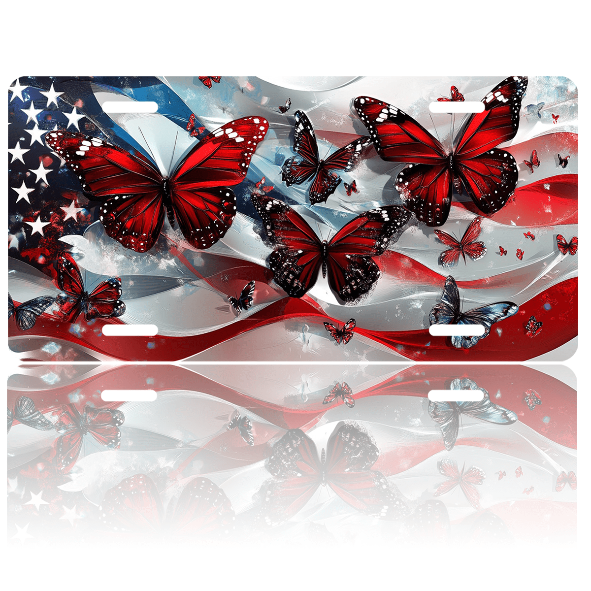 1 Pcs 2D Flat License Plate Covers & Frames, Butterflies For Decorative ...