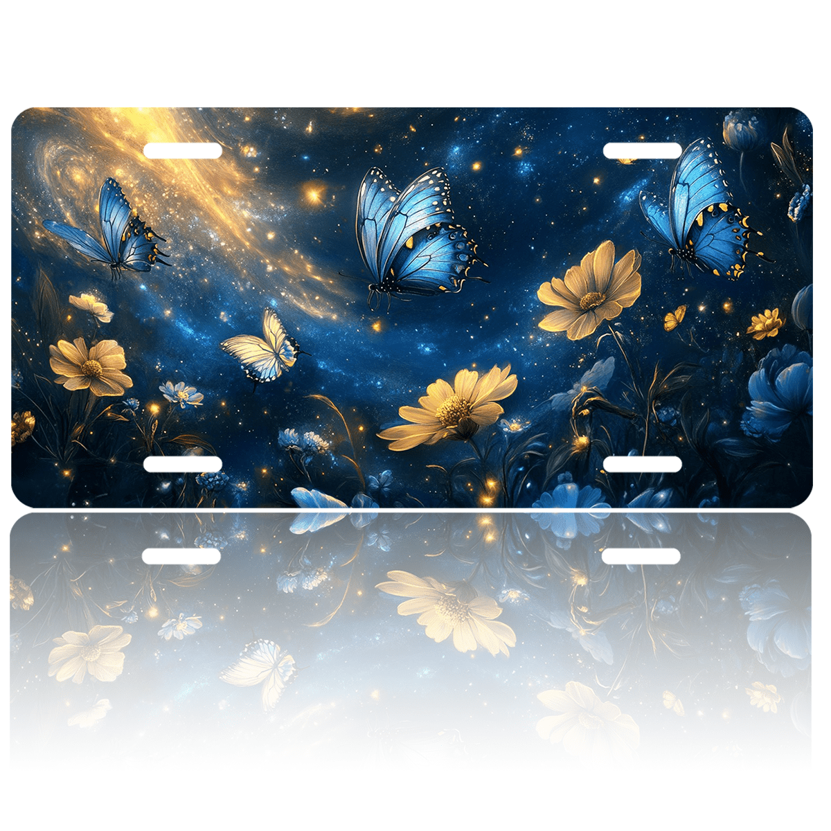 1 Pcs 2D Flat License Plate Covers & Frames, Butterflies and Flowers ...