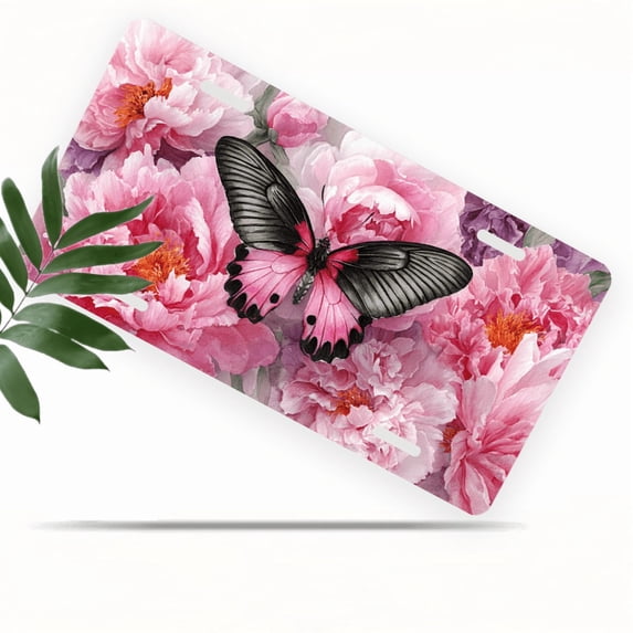 1 Pcs 2D Flat License Plate Covers & Frames, Butterfly For Decorative ...