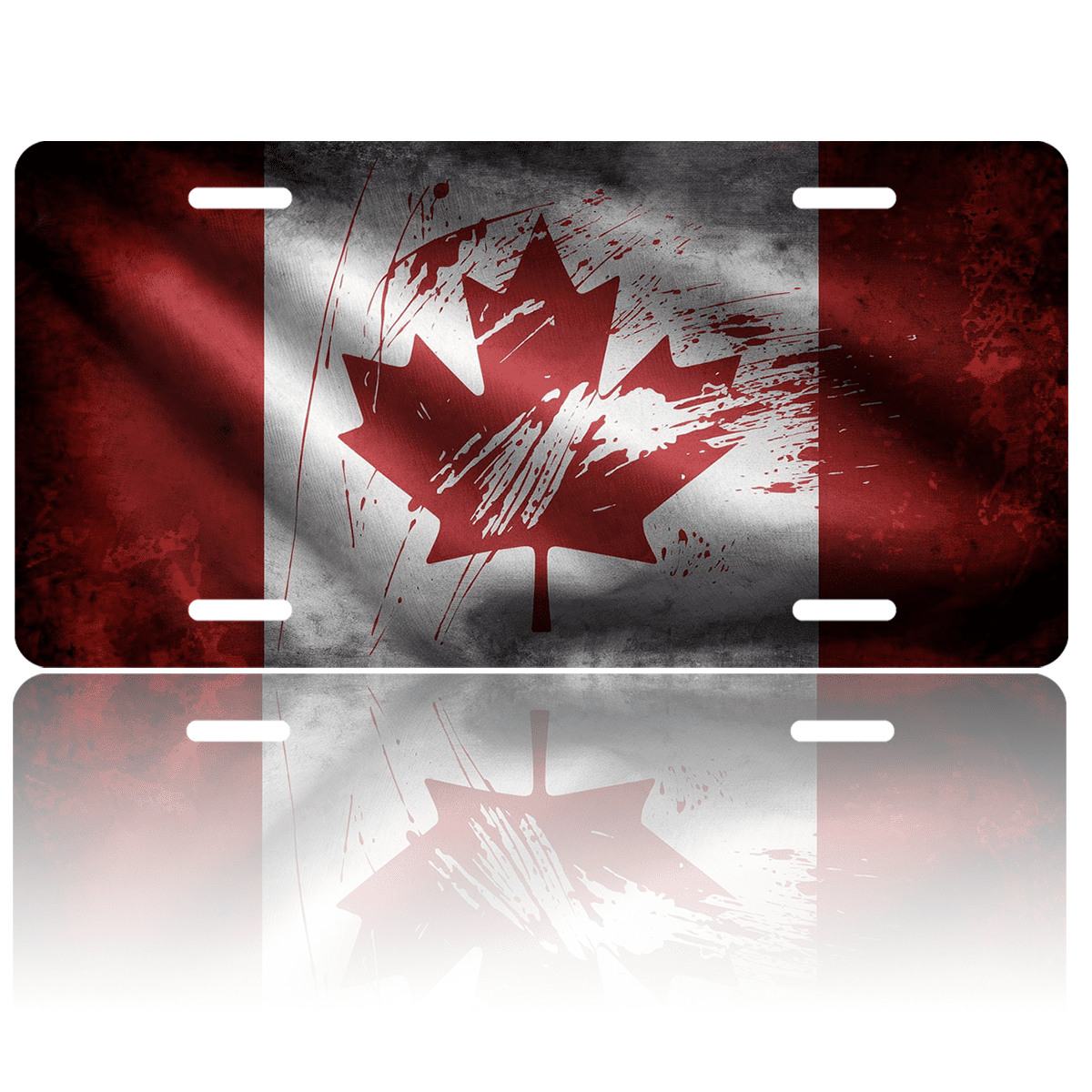 1 Pcs 2D Flat License Plate Covers & Frames, Canadian Flag with For ...