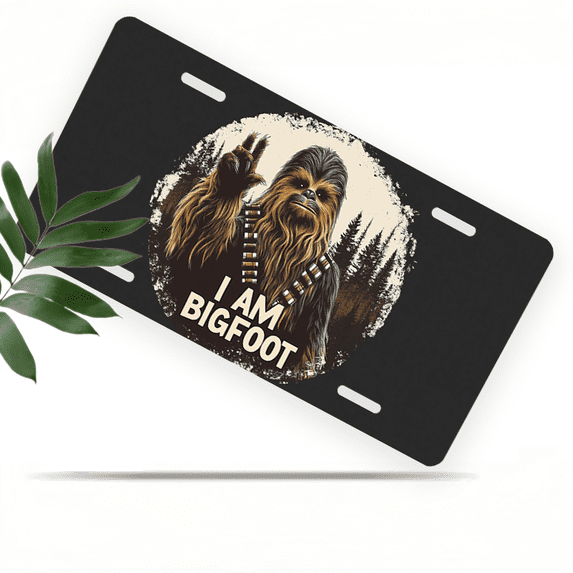 1 Pcs 2D Flat License Plate Covers & Frames, Chewbacca Saying I For ...