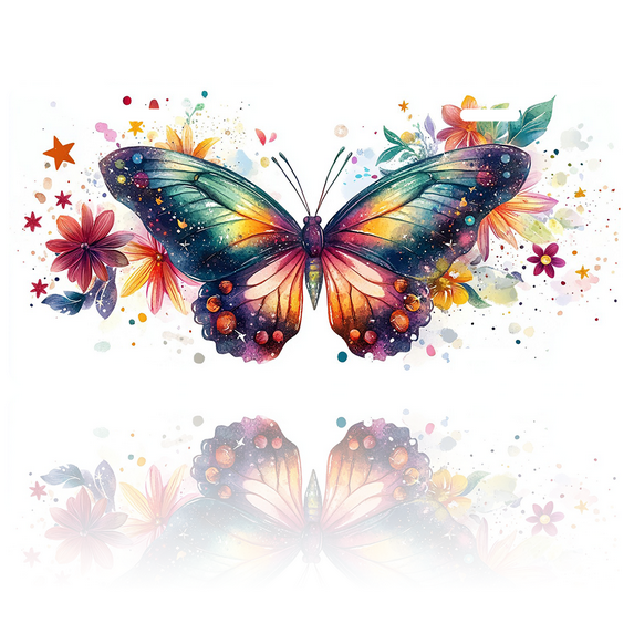 1 Pcs 2D Flat License Plate Covers & Frames, Colorful Butterfly For ...