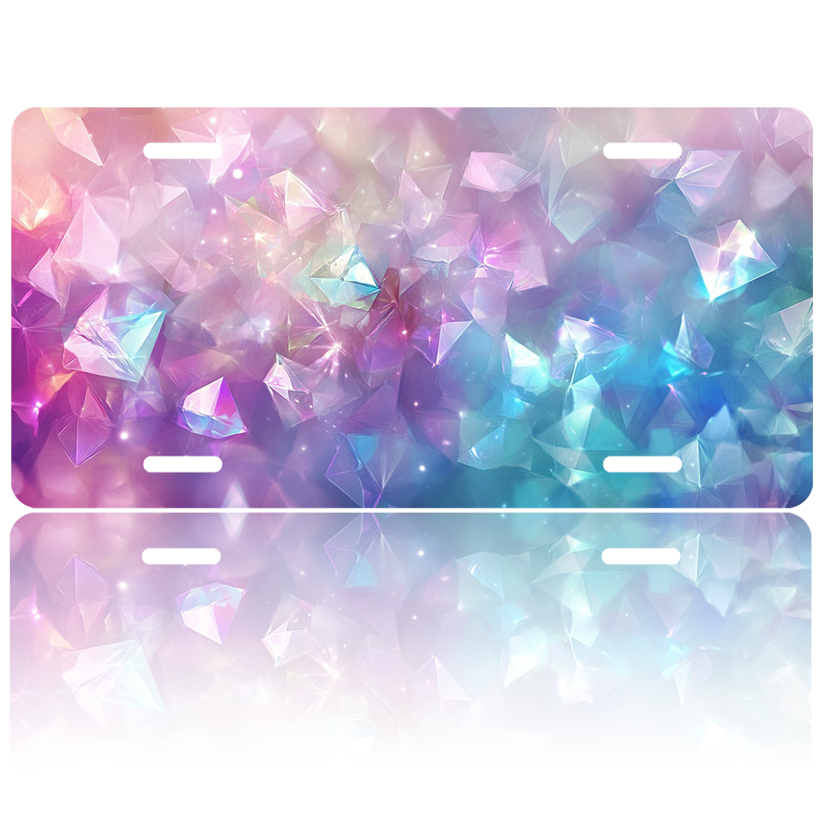 1 Pcs 2D Flat License Plate Covers & Frames, Colorful Crystals For ...