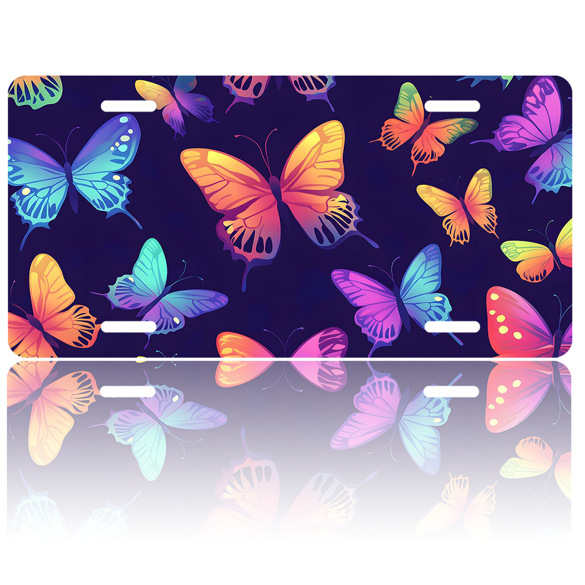 1 Pcs 2D Flat License Plate Covers & Frames, Colorful For Decorative ...