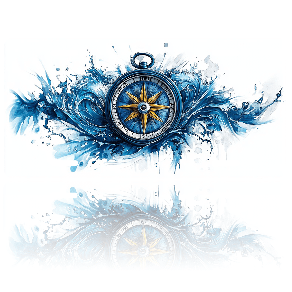 1 Pcs 2D Flat License Plate Covers & Frames, Compass with Water Waves ...