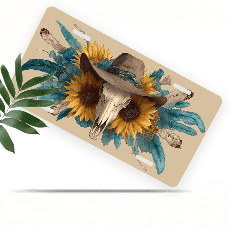 1 Pcs 2D Flat License Plate Covers & Frames, Cowboy Hat For Decorative ...