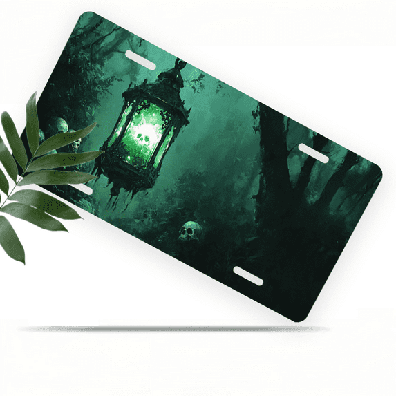 1 Pcs 2D Flat License Plate Covers & Frames, Dark Forest For Decorative ...