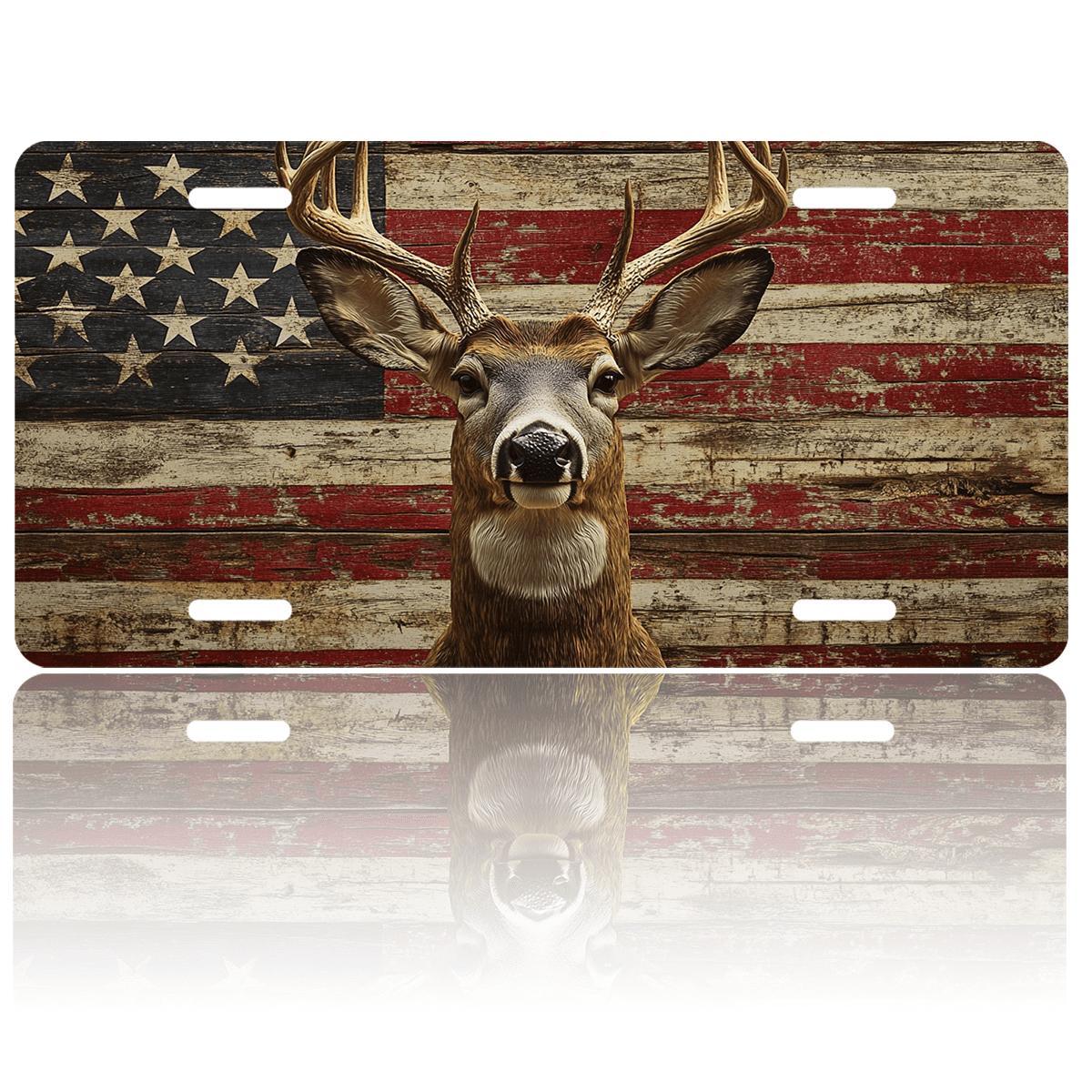 1 Pcs 2D Flat License Plate Covers & Frames, Deer against For ...