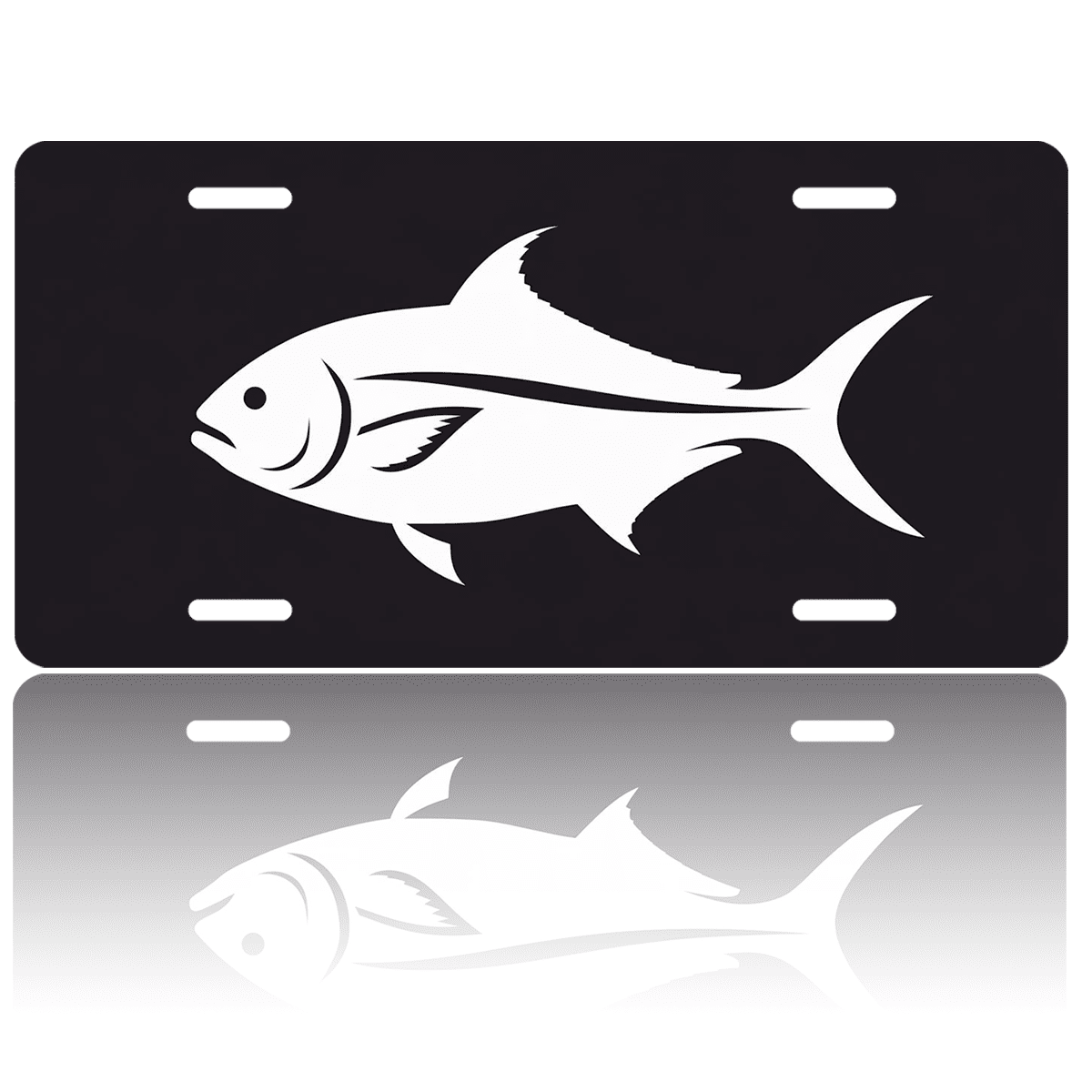 1 Pcs 2D Flat License Plate Covers & Frames, Fish For Decorative Front ...
