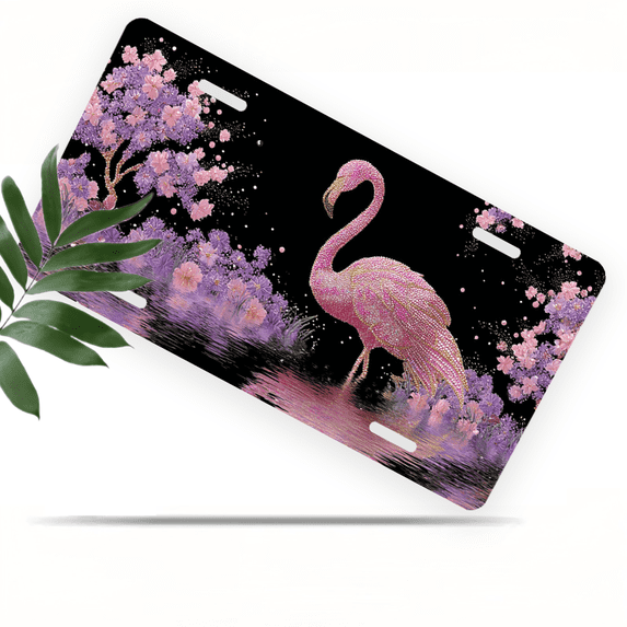 1 Pcs 2D Flat License Plate Covers & Frames, Flamingo Pattern For ...