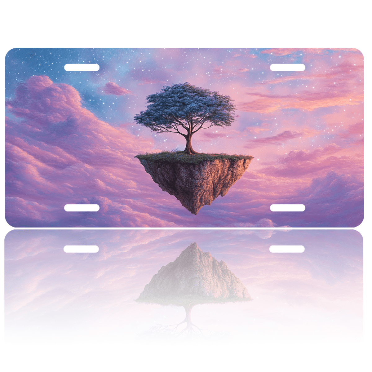 1 Pcs 2D Flat License Plate Covers & Frames, Floating Island For ...