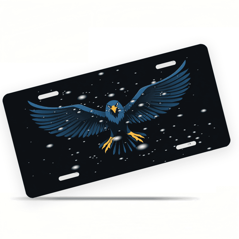 1 Pcs 2D Flat License Plate Covers & Frames, Flying Eagle For ...