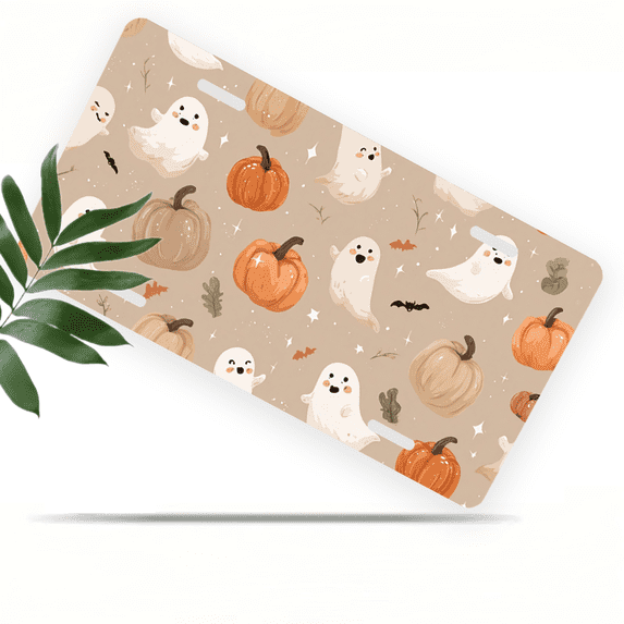 1 Pcs 2D Flat License Plate Covers & Frames, Halloween Pattern For ...