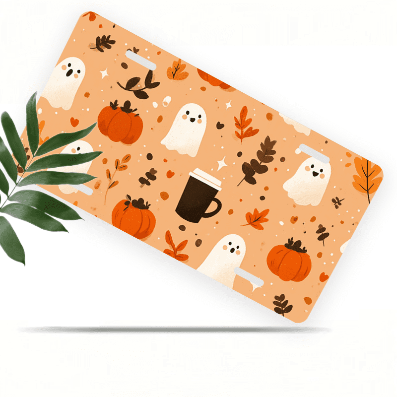 1 Pcs 2D Flat License Plate Covers & Frames, Halloween Pattern For ...