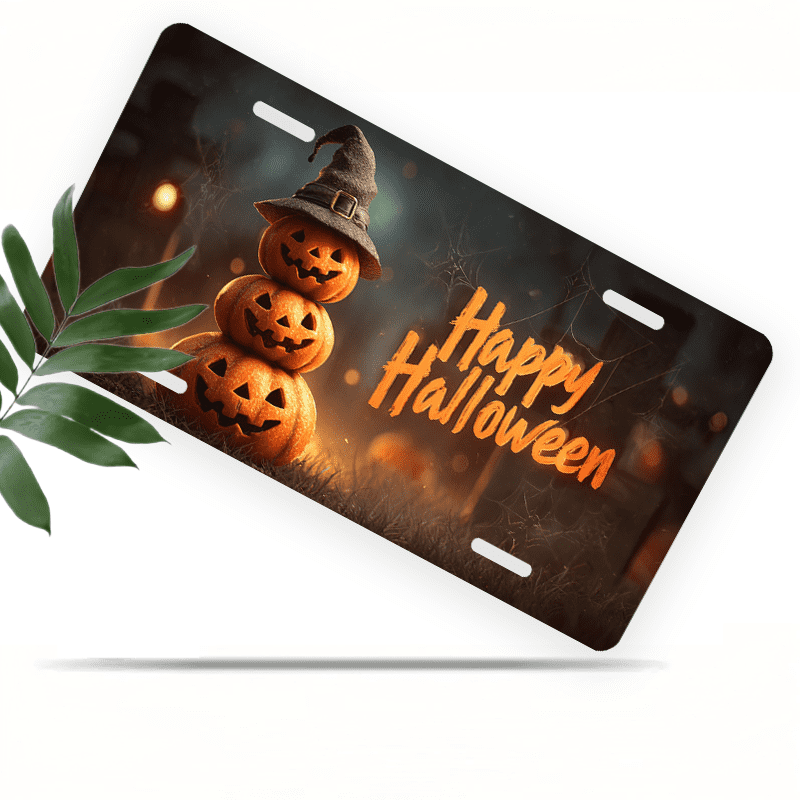 1 Pcs 2D Flat License Plate Covers & Frames, Happy Halloween For ...