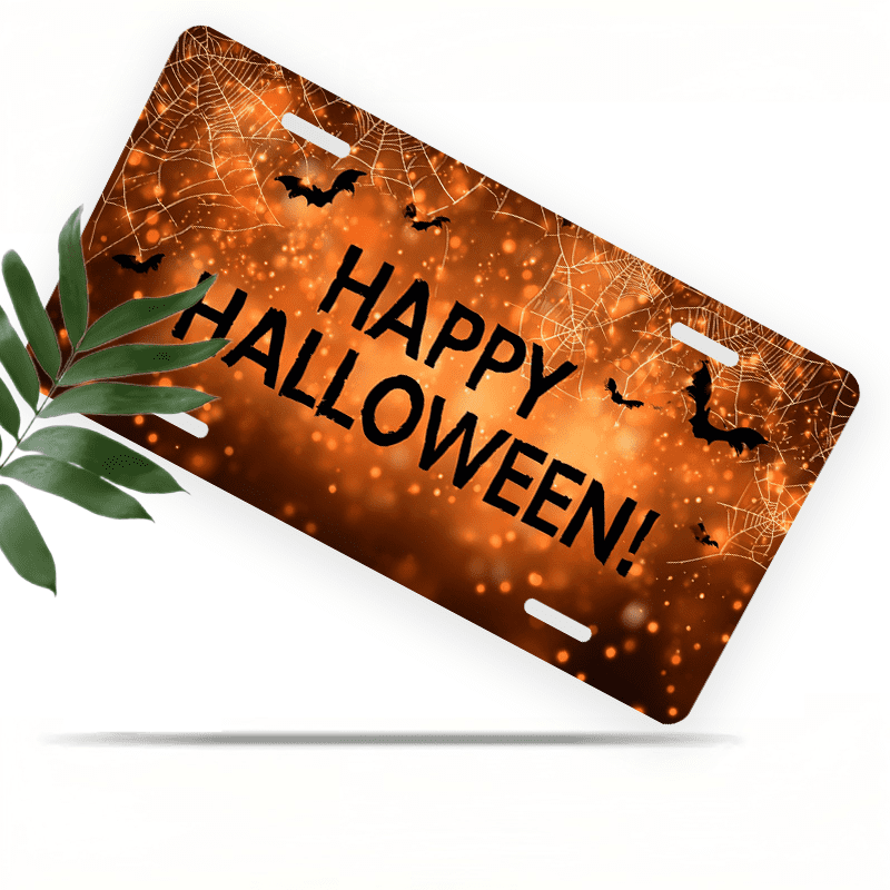 1 Pcs 2D Flat License Plate Covers & Frames, Happy Halloween For ...