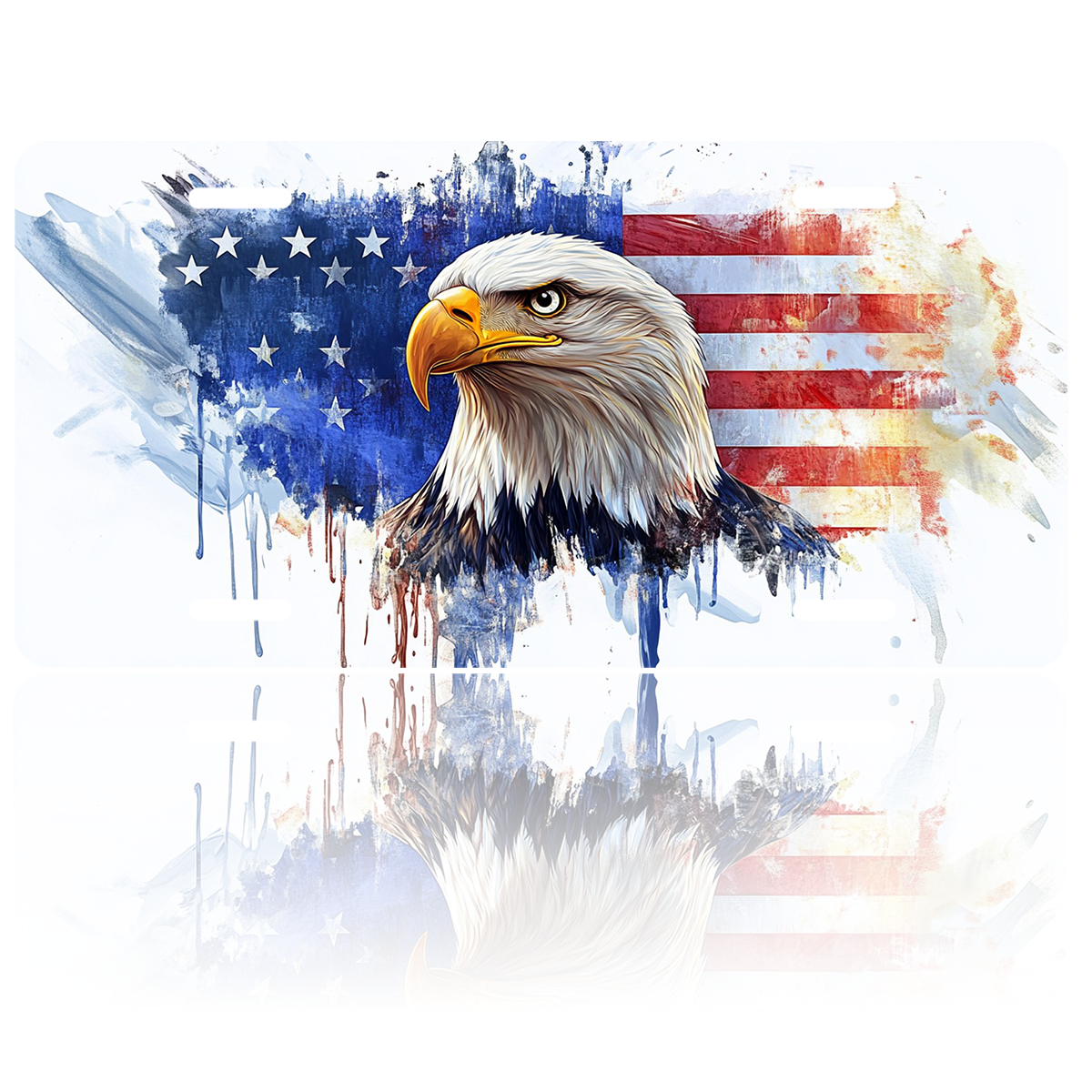 1 Pcs 2D Flat License Plate Covers & Frames, Head of Bald Eagle For ...