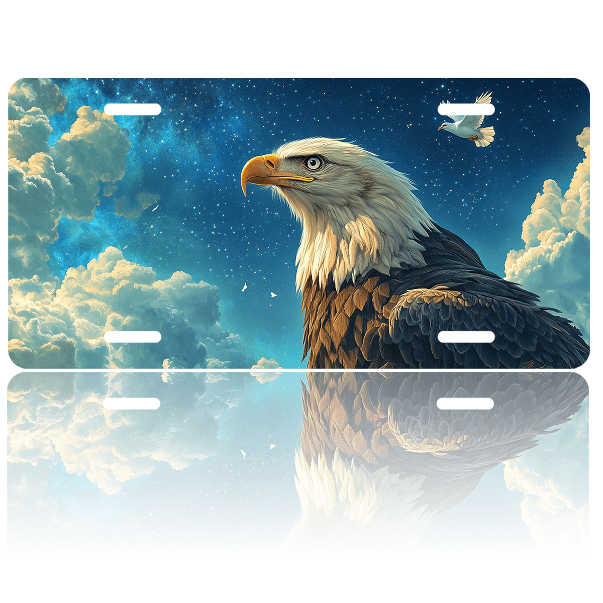 1 Pcs 2D Flat License Plate Covers & Frames, Head of an Eagle For ...