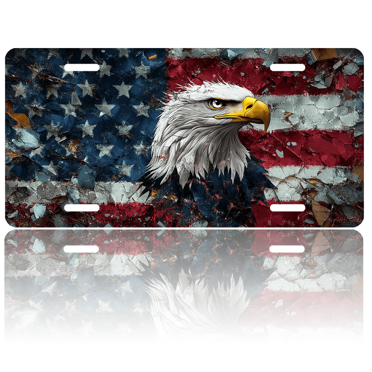 1 Pcs 2D Flat License Plate Covers & Frames, Head of an Eagle For ...
