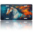 1 Pcs 2D Flat License Plate Covers & Frames, Horse with Flowing Mane ...
