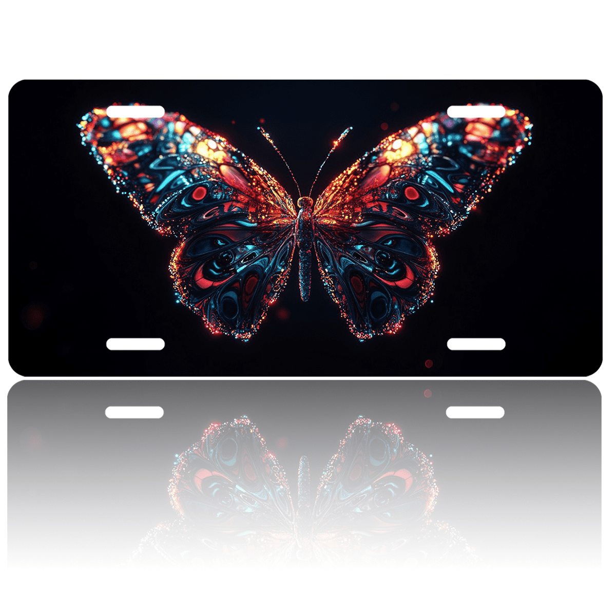 1 Pcs 2D Flat License Plate Covers & Frames, Illuminated For Decorative ...