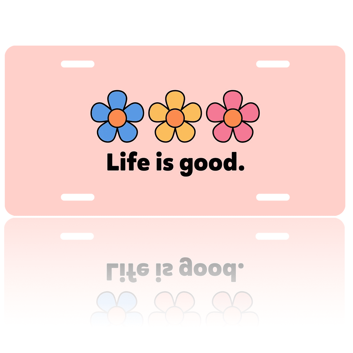 1 Pcs 2D Flat License Plate Covers & Frames, Life is good For ...