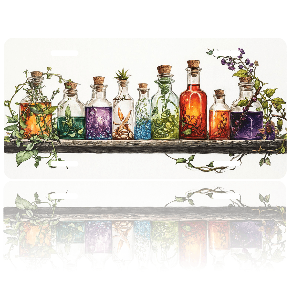 1 Pcs 2D Flat License Plate Covers & Frames, Magic Potions Bottles For ...