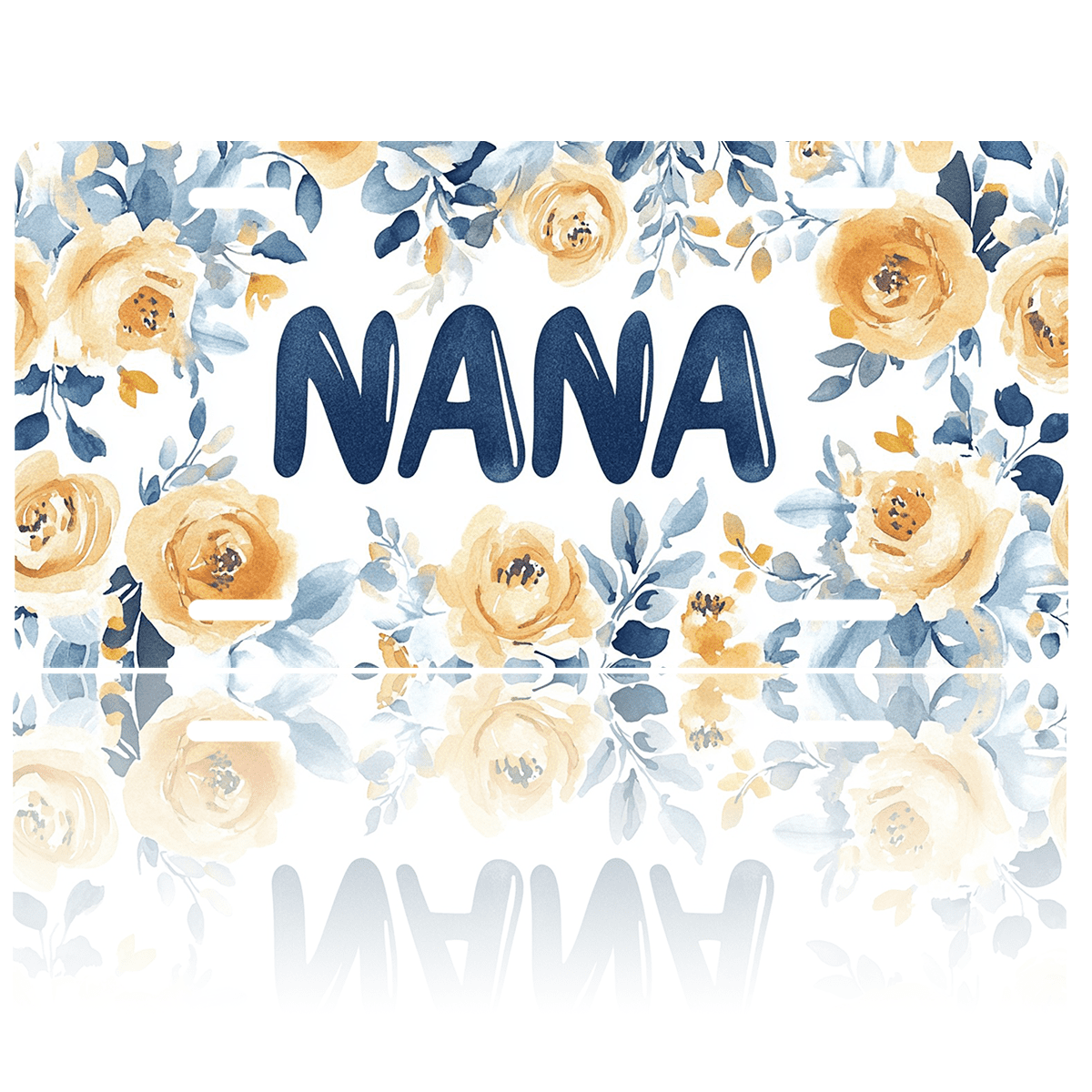 1 Pcs 2D Flat License Plate Covers & Frames, NANA with Floral Pattern ...
