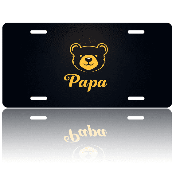 1 Pcs 2D Flat License Plate Covers & Frames, Papa Bear Logo For ...