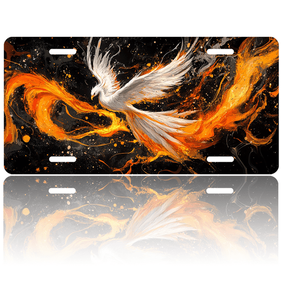 1 Pcs 2D Flat License Plate Covers & Frames, Phoenix For Decorative ...